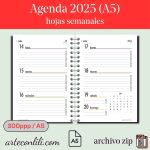 Agenda 2026 A5 Imprimible PDF – Semana Vista + Calendario - Tienda ...