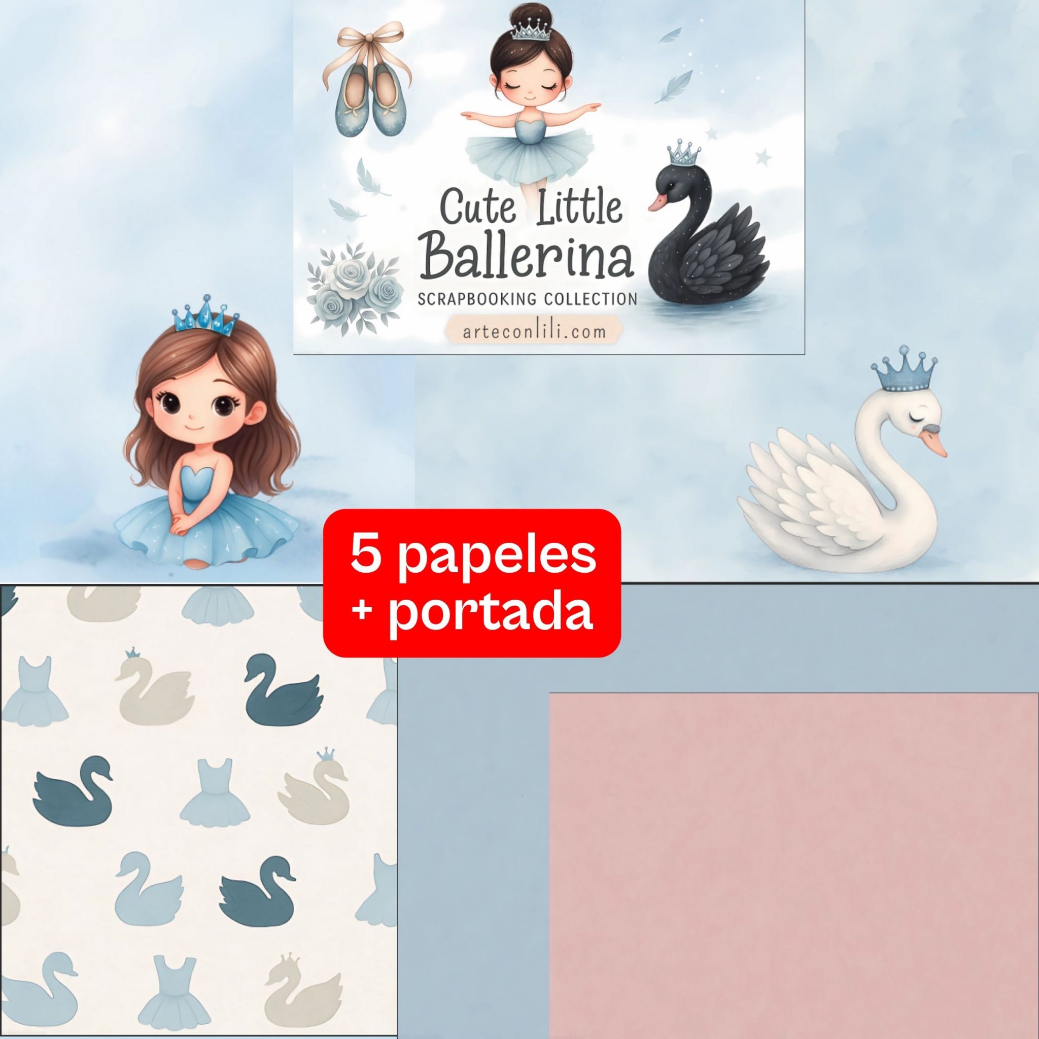 🎀 Cute Little Ballerina – Muestra Gratis de Papeles Digitales para ...