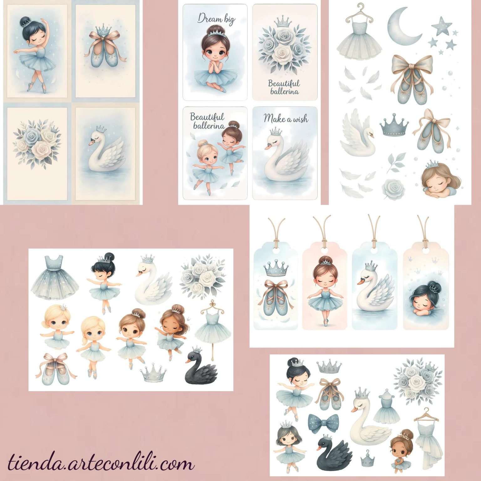 🎀 Cute Little Ballerina – Muestra Gratis de Papeles Digitales para ...