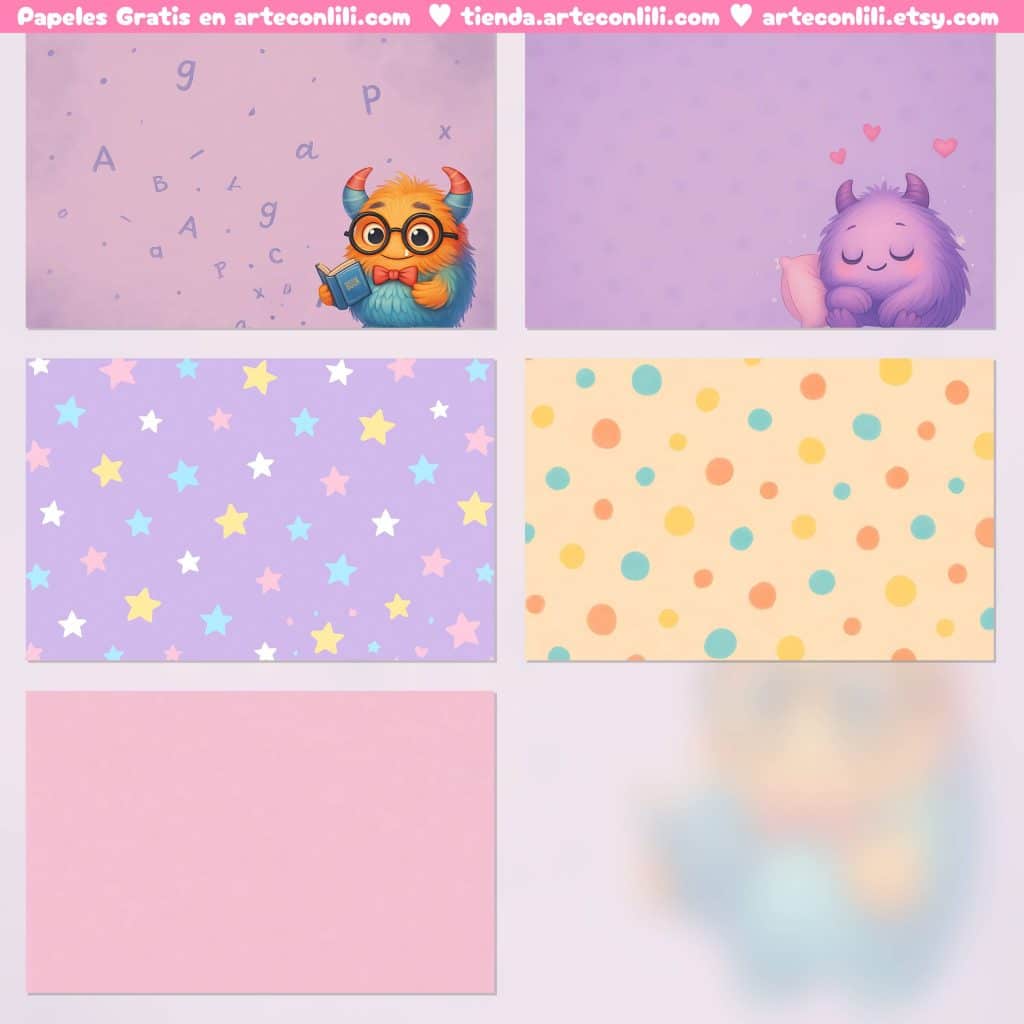 Freebie Monstruitos – Descarga Gratis Papeles Digitales Scrapbooking ...